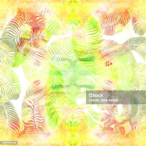 나뭇가지에 잎 식물과 수채화 그리기 장식 조성 매끄러운 패턴 에코 프린트 인쇄된 자료 표지판 포스터 엽서 포장을 사용하십시오 0명에 대한 스톡 벡터 아트 및 기타 이미지