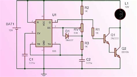 Simple PWM Lamp Dimmer Circuit Using IC Timer