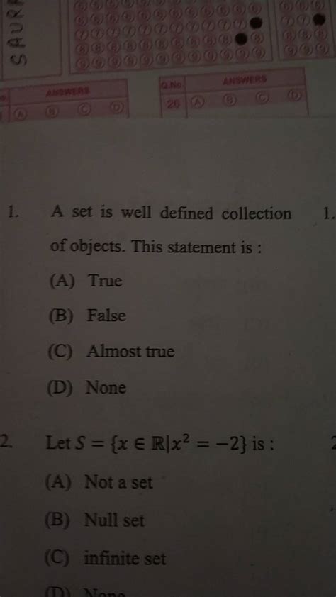 A Set Is Well Defined Collection Of Objects This Statement Is Filo