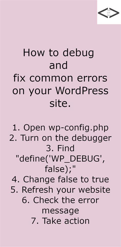 How To Debug And Fix Common Errors On Your Wordpress Site