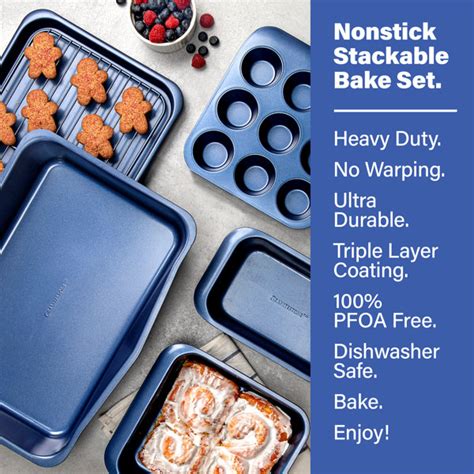 Granitestone Blue 6 Piece Nonstick Stackable Bakeware Set And Reviews