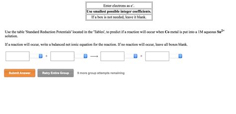 Solved Enter Electrons As E Use Smallest Possible Integer