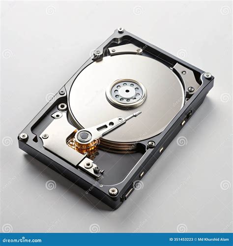 Internal Structure Of Hard Disk Drive With Detailed Metallic Components Mockup Background For