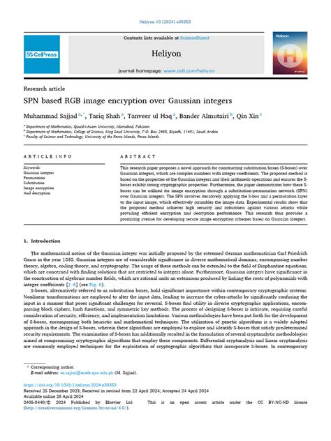 spn based rgb image encryption over gaussian integ download free pdf