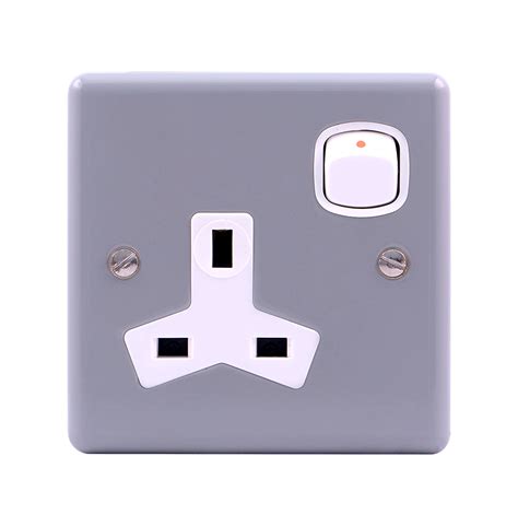 13amp Single Switched Socket Outlet Orange Electric