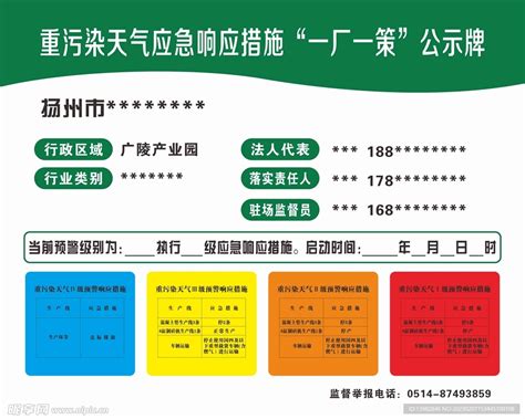 重污染天气响应公示牌设计图 海报设计 广告设计 设计图库 昵图网