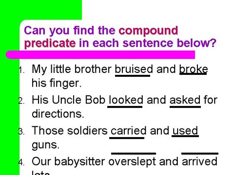 Subjects Predicates Simple Complete And Compound Every Complete