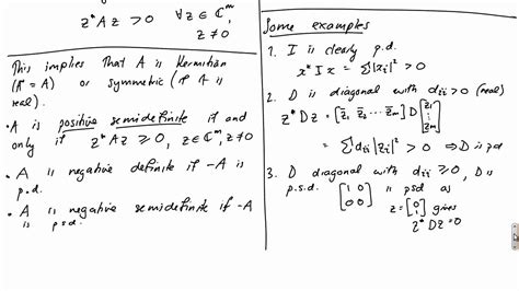 Lecture 16 Positive Definite Matrices YouTube