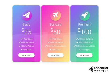 10 Css Pricing Tables Latest Collection Essential Web Apps