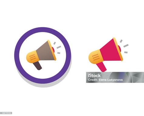 메가 폰 시끄러운 스피커 외침 아이콘 세트 벡터 플랫 만화 클립 아트 현대 디자인 흰색 배경 그림에 고립 된 스피커 폰 불혼 로고 기호 0명에 대한 스톡 벡터 아트 및 기타