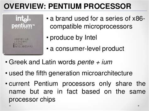 Microprocessor Intel Pentium Series