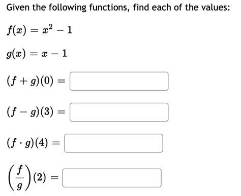 solved given the following functions find each of the