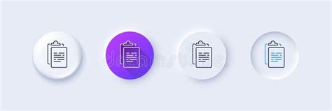 Clipboard Document Line Icon Agreement File Sign Line Icons Vector