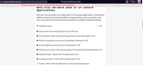Collation Microsoft C Usernametrophy Error Page 4 Freecodecamp