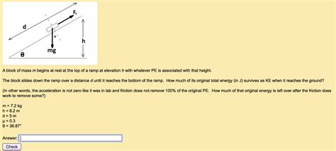 Solved A Block Of Mass M Begins At Rest At The Top Of A Ramp Chegg Com