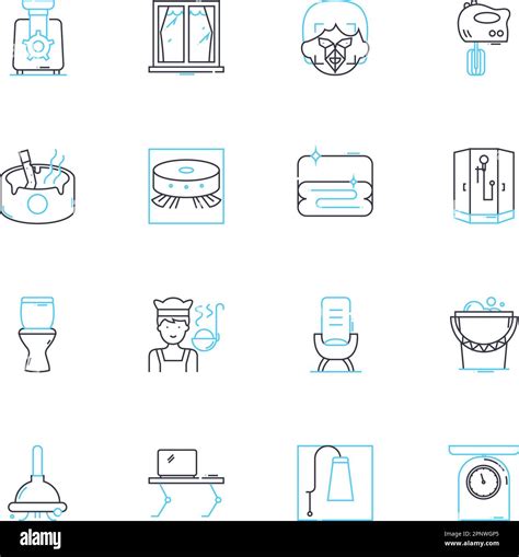 Chair Linear Icons Set Comfort Style Cushion Modern Swivel Ergonomic Leather Line Vector