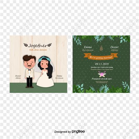 결혼식 청첩장 디자인 만화결혼 예식 Png 일러스트 무료 다운로드 Lovepik