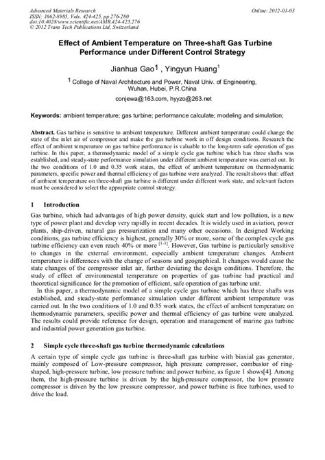 Effect Of Ambient Temperature On Three Shaft Gas Turbine Performance Under Different Control