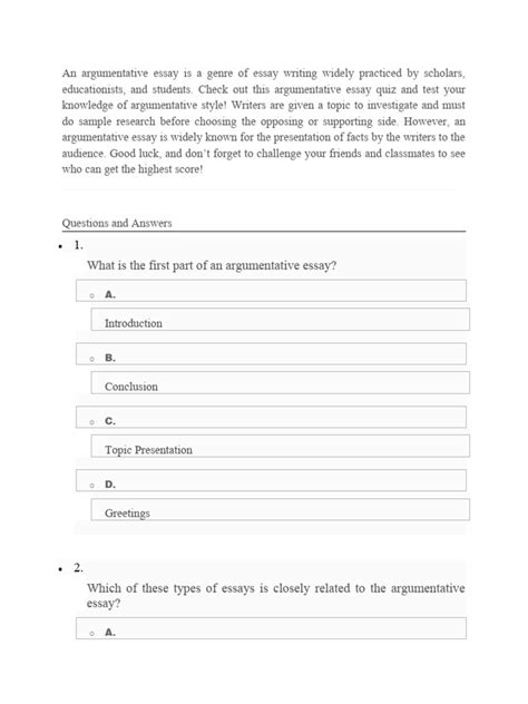 Argument Text Exercise 11 Tkj Part 2 Pdf Essays Writing
