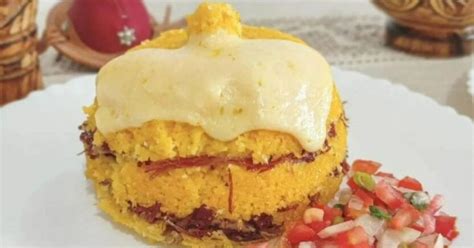 Cuscuz Recheado Com Carne Seca E Queijo Que Vai Surpreender Você