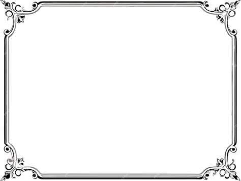Premium Vector Simple Rectangular Frame With Decorative Edges Vector Art Black Lines White