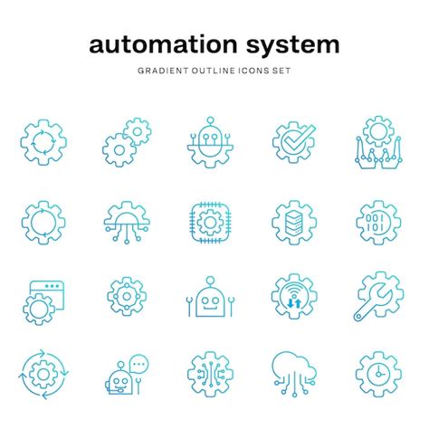 Premium Vector Set Of Gradient Outline Icons For Auto Automation System