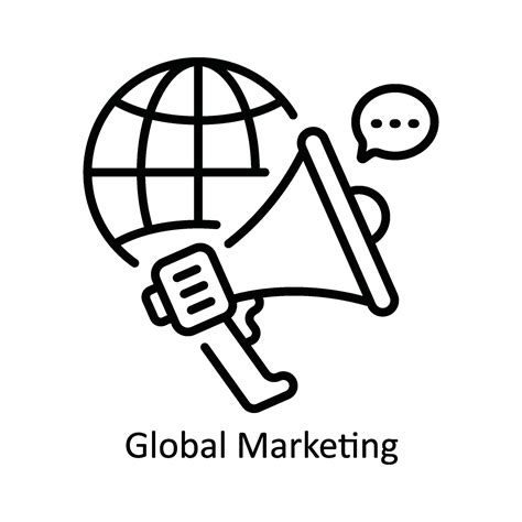 Global Marketing Vector Outline Icon Design Illustration Product Management Symbol On White