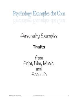 Examples Of Trait Theory By Prof Tom Link Inc TPT