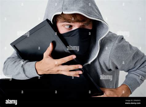 Male Thief Secret Penetration Store Theft Bully Crime Hacker Stock Photo Alamy