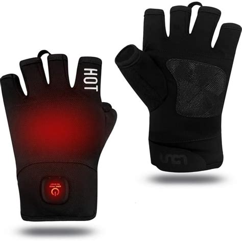 Uncn Heated Gloves Fingerless For Women Man Work Touchscreen Gloves For Winter Cold Weather