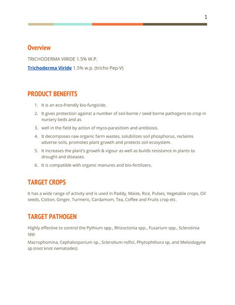 Trichoderma Viride 1 5 W P Tricho Pep V Method Of Application And Dosage Pdf
