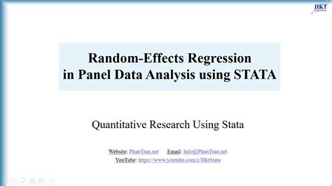 Random Effects Regression In Panel Data Analysis Using Stata Youtube