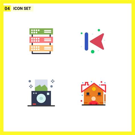 Universal Icon Symbols Group Of 4 Modern Flat Icons Of Server Regular