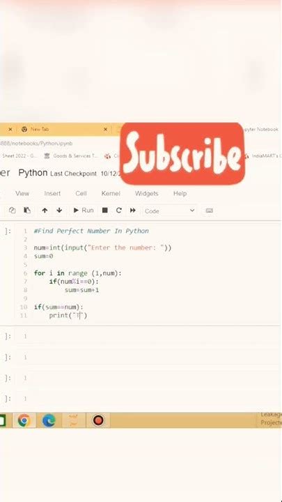 Perfect Number In Python Python Pythonprogramming Pythontutorial Pythonlearning Python3