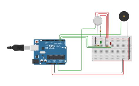 Circuit Design Gas Sensor With Arduino Tinkercad