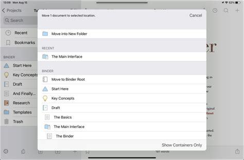 How To Create And Manage Projects In Scrivener For Ipad And Iphone Literature And Latte