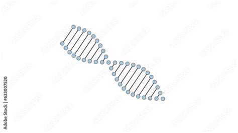 Dna Strand Rotating Line 2d Object Animation Molecule Dna Flat Color Cartoon 4k Video Alpha
