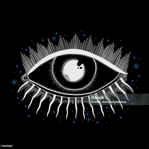 사악한 눈 기호를보고 신비한 엠블럼 그래픽 디자인 문신 밀교 기호 연금술 장식 스타일 섭리 광경 Freemasons에 대한 스톡 벡터 아트 및 기타 이미지 Istock