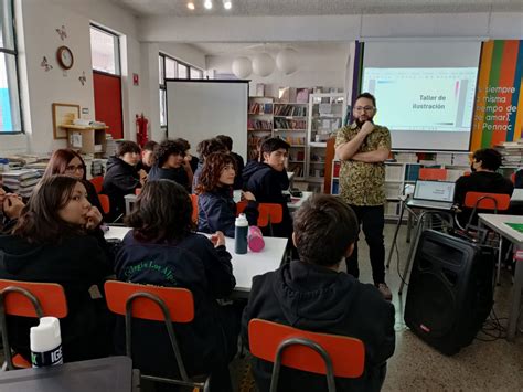 visita del ilustrador y escritor fabian rivas colegio los alpes de maipú