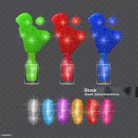 다채로운 팁 매니큐어에 대한 거짓 손톱 세트 네일 확장을위한 바니시 색상 팔레트 인공 손톱 색상 견본 벡터 포맷이 있는 타원형