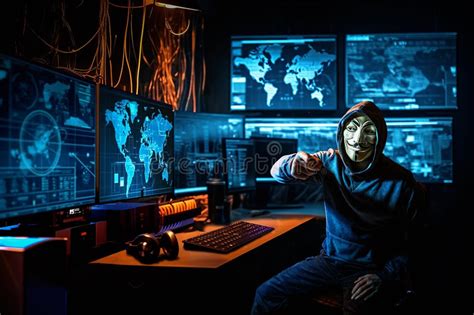 Hacker With Anonymous Mask Stock Image Image Of Privacy 278546857