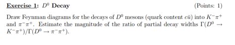 Solved Exercise D Decay Points Draw Feynman Chegg