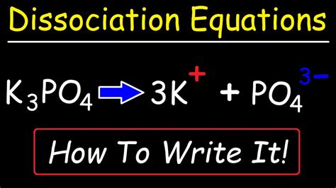 How To Write The Dissociation Equations Of Ionic Compounds Youtube