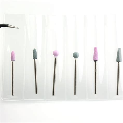 Badu Bg 6 бр Топка за бормашина за нокти Керамични накрайници за камъни Комплект метални четки