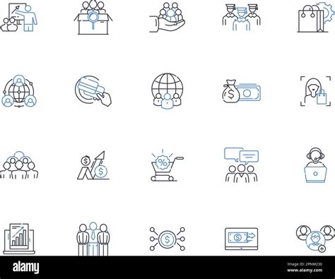 Financial Analytics Line Icons Collection Forecasting Budgeting Variance Optimization