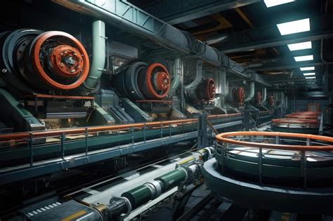 Premium Ai Image Conveyor Belt System With Robotic Arms In Action Created With Generative Ai