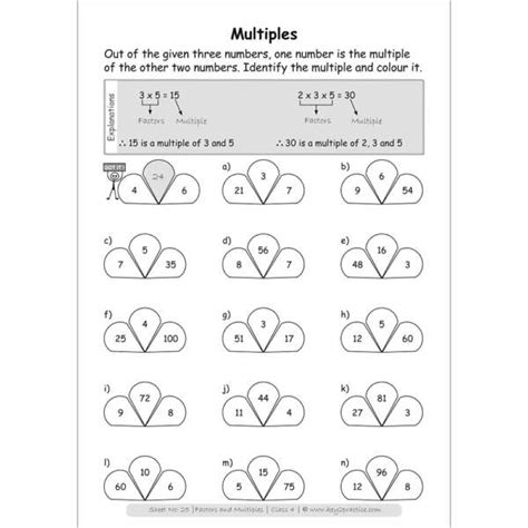 Class 4 Maths Factors And Multiples Activity Based Worksheets Library Class 4 Maths Factors And Multiples Activity Based Worksheets Library