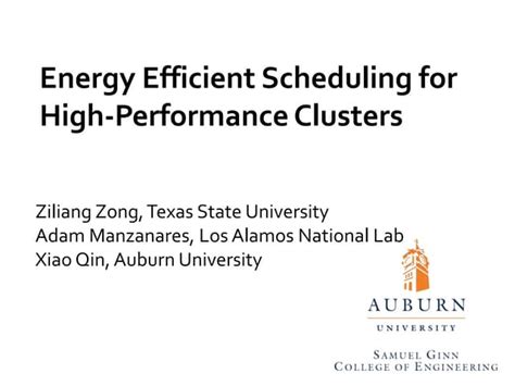 Energy Efficient Resource Management For High Performance Clusters Pptx