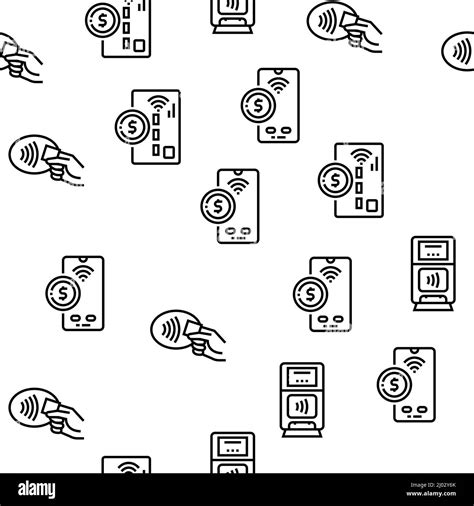 Contactless System Technology Vector Seamless Pattern Stock Vector