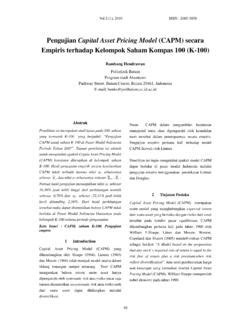Pengujian Capital Asset Pricing Model CAPM Secara Pengujian Capital Asset Pricing Model